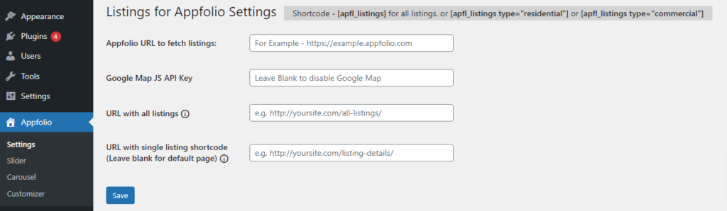 Documentation - Listings for Appfolio